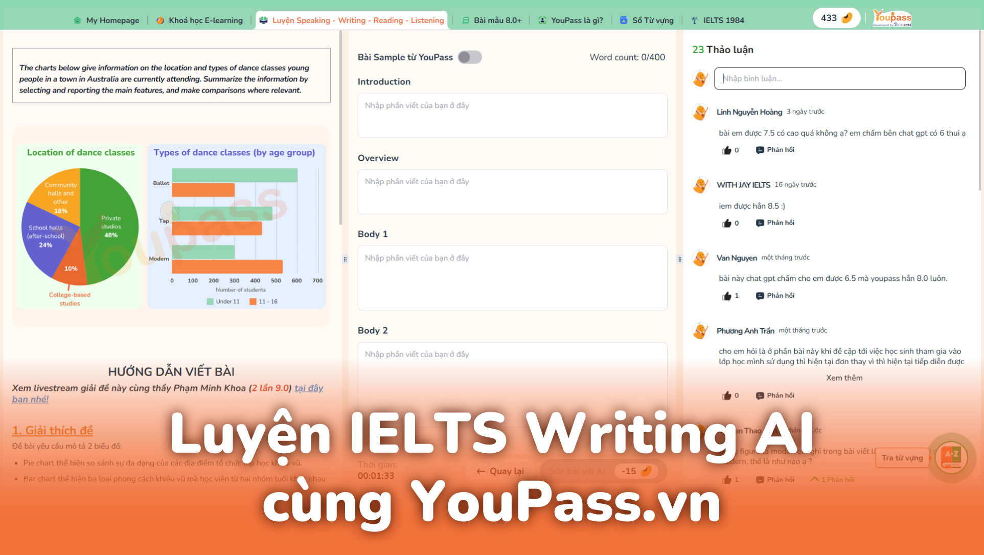IELTS Writing Task 1 Practice: luyện đề thi, sửa lỗi và chấm bài