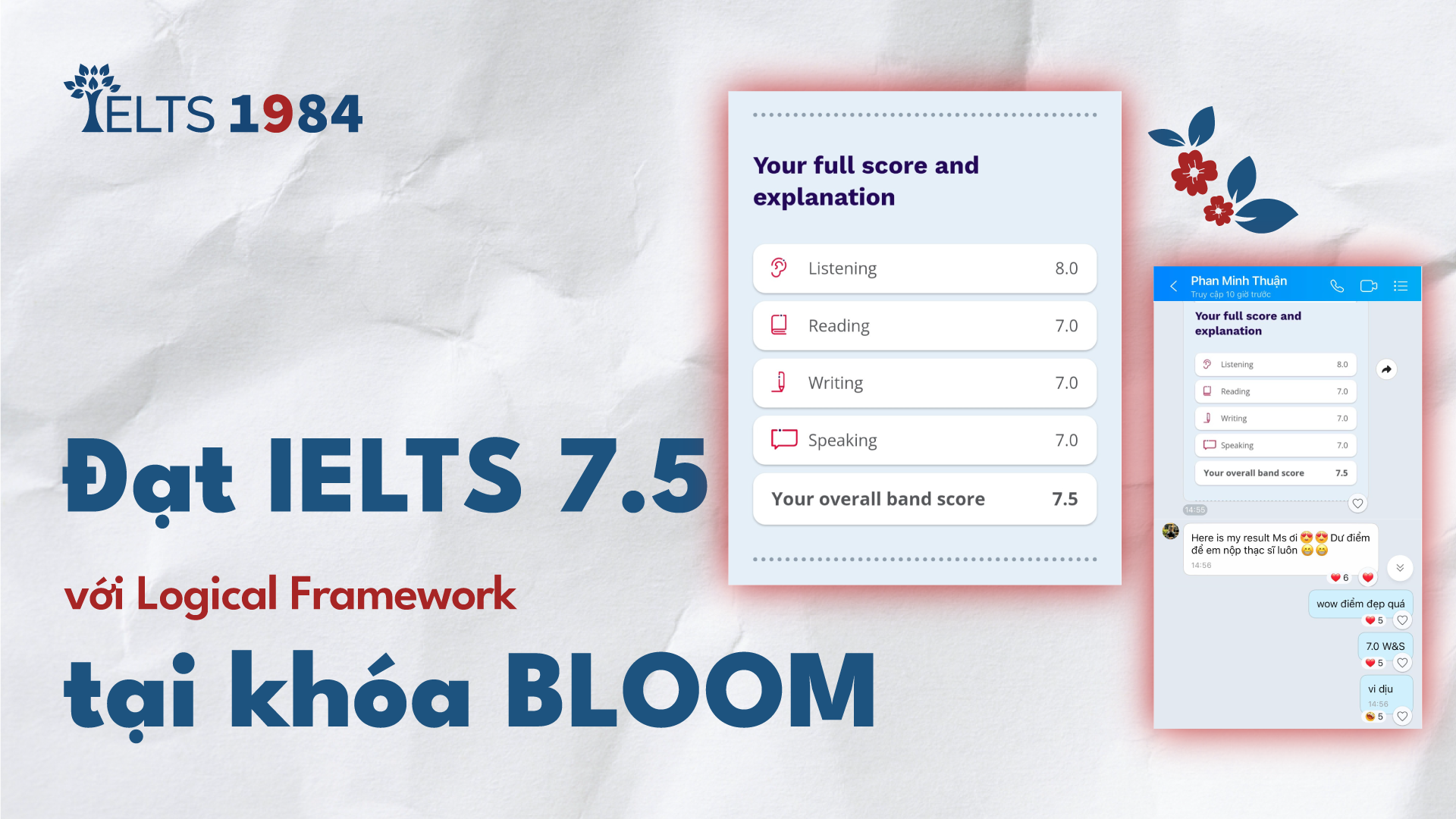 Đạt IELTS 7.5 với Logical Framework tại khoá BLOOM